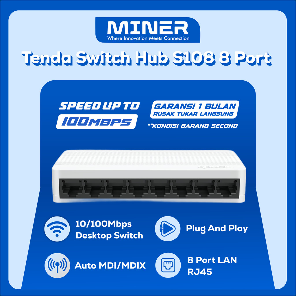 Jual Tenda Switch Hub S108 8 Port 10/100Mbps Fast Ethernet | Shopee ...