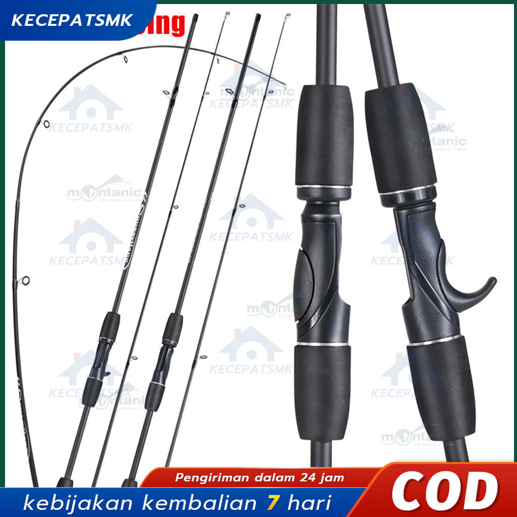 Jual joran pancing 1.8m 2 bagian EVA handle joran bc carbon solid joran ...