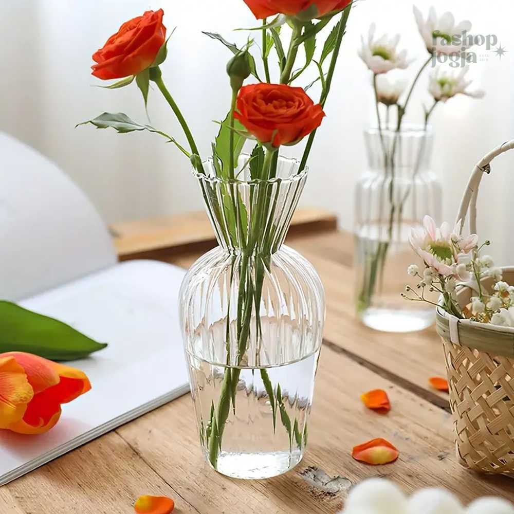 Jual Vas Bunga Kaca Bening Tabung Estetik Minimalis Cocok Untuk Meja ...