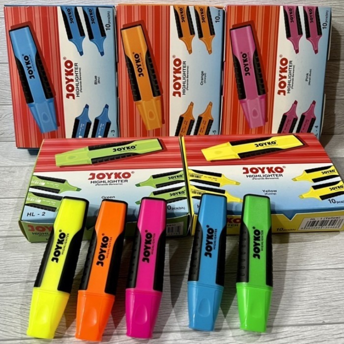 Jual Stabilo Joyko Highlighter Original - 1 box isi 10 pcs | Shopee ...