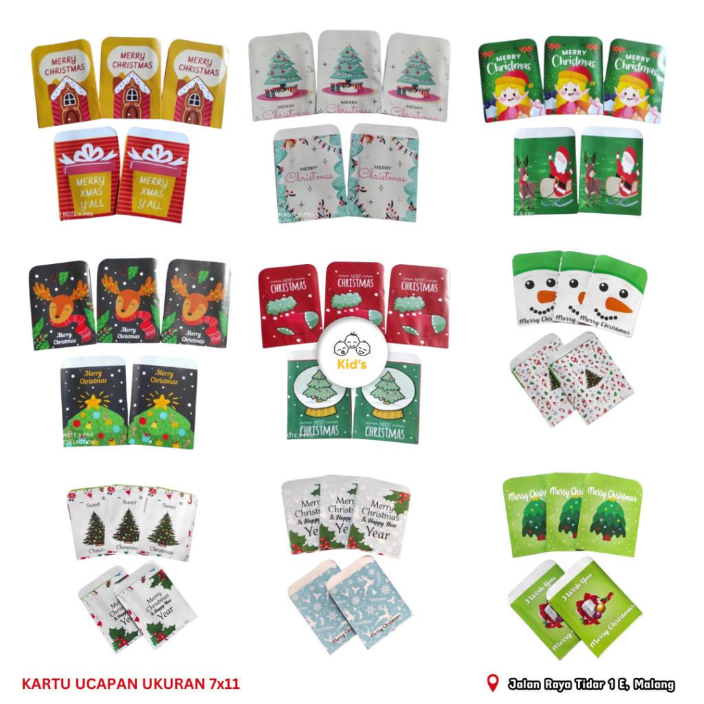 Jual ISI 10 PCS AMPLOP NATAL ANGPAU NATAL HAPPY NEWYEAR UK7X11 | Shopee ...