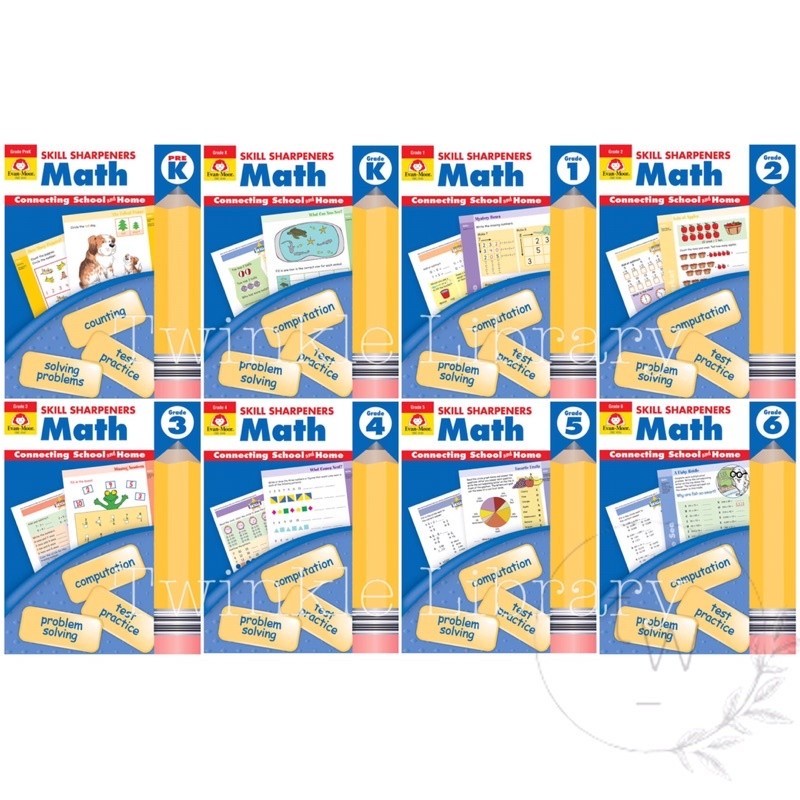 Jual Skill Sharpeners Math Grade PreK K 1 2 3 4 5 6 | FiIe Buku Latihan ...