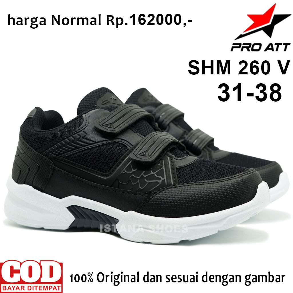 Jual Sepatu Sekolah Anak Laki Laki Cowok Perempuan TK PAUD SD SMP Hitam Putih Sneakers Perekat ...