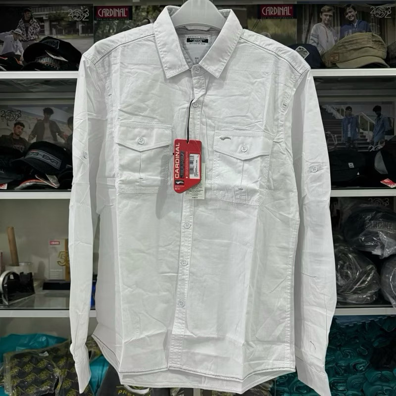 Jual Kemeja Cardinal Putih Lengan Panjang Original | Shopee Indonesia