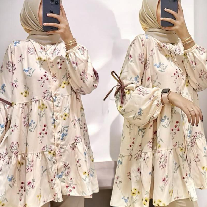 Jual BEFAST - ZFS BLOUSE OVERSIZE KIYURA MOTIF BUNGA-BUNGA / MAUDY ...