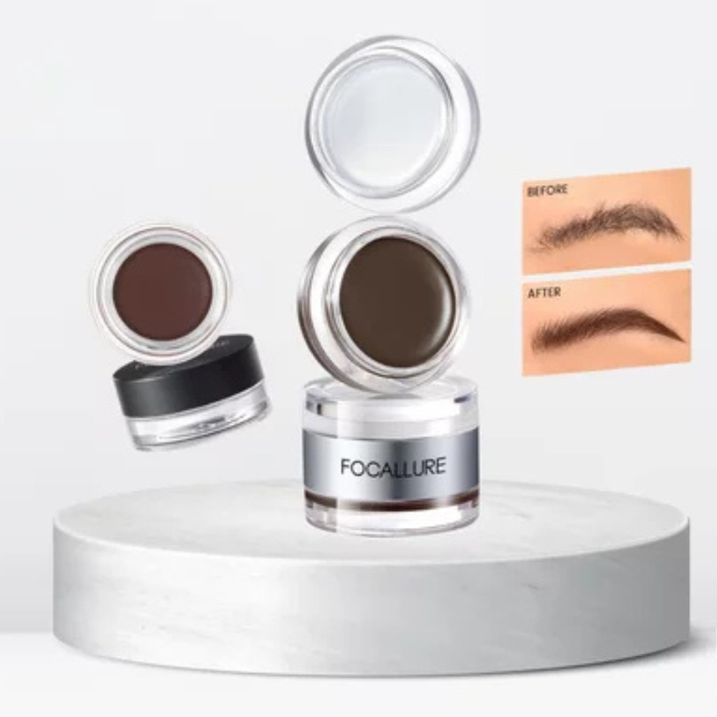 Jual ️ Cloudy ️ FOCALLURE 2in1 Eyebrow CREAM Setting Gel 3D FA23 ...