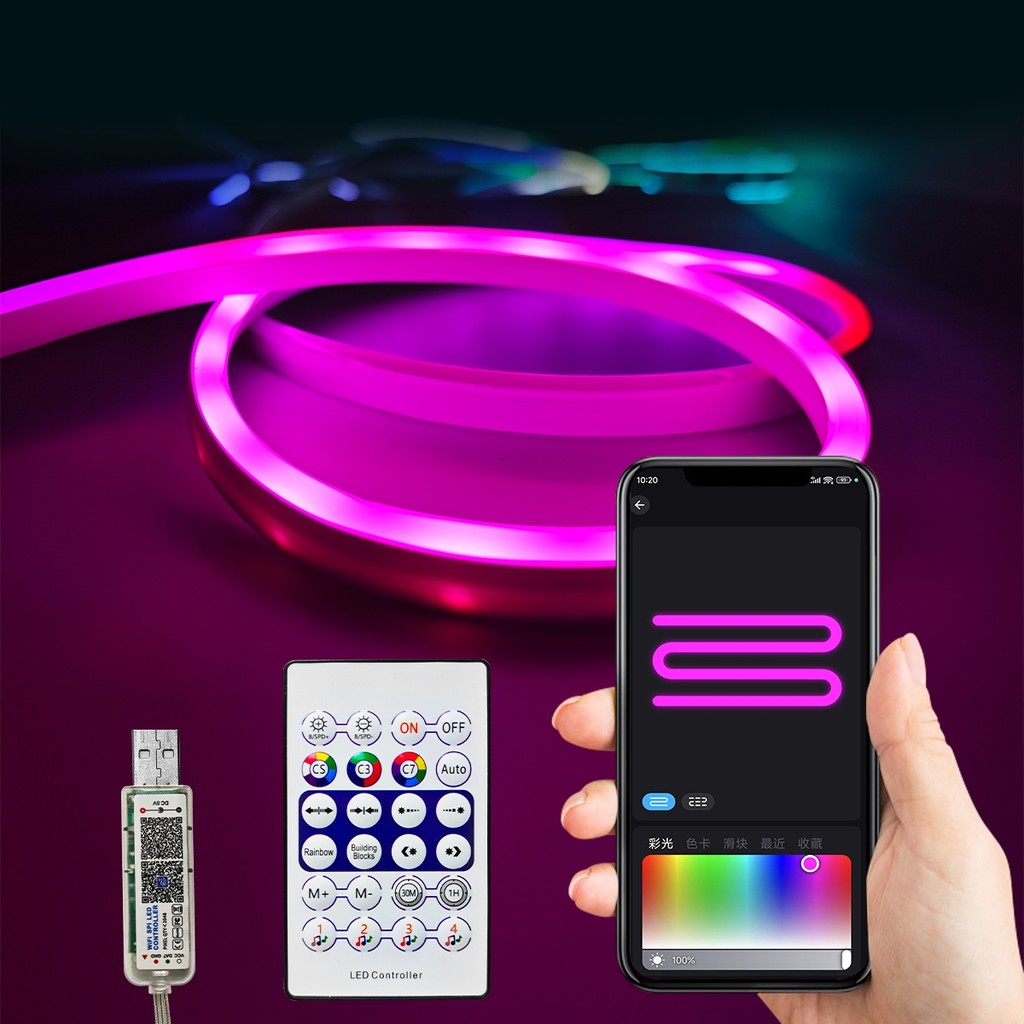 Jual Smart WIFI Neon LED Strip Light USB 5V RGBIC Dreamcolor Chasing ...