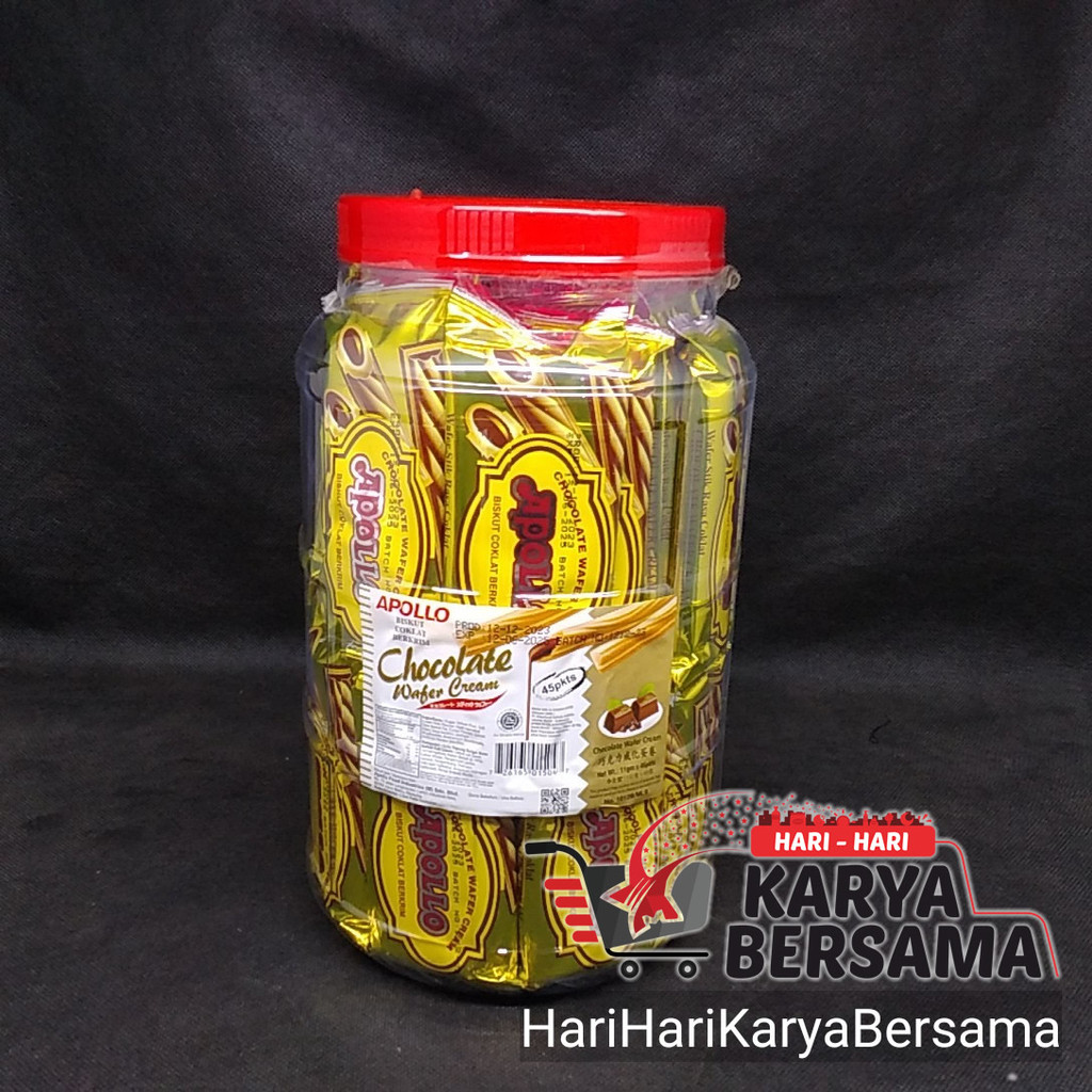 Jual MAKANAN RINGAN WAFER APOLLO CHOCOLATE WAFER CREAM STICK TOPLES 45 ...