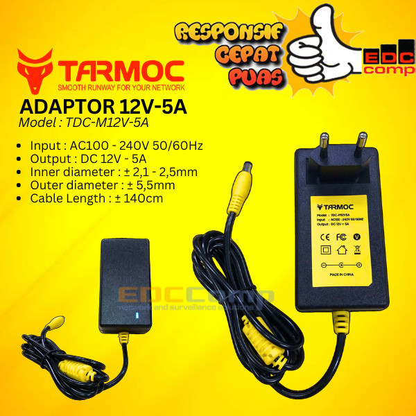 Jual Tarmoc TDC-M12V5A | Switching Adaptor 12V 5A | 12 Volt 5 Ampere Power Supply | Shopee Indonesia