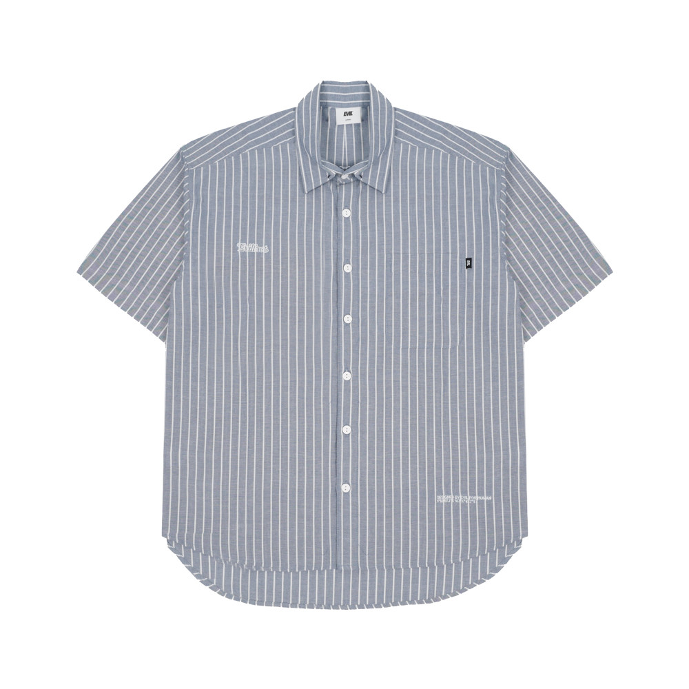 Jual EVIL BOXY SHORT SHIRT - CONCORDE D25 NAVY STRIPE | Shopee Indonesia