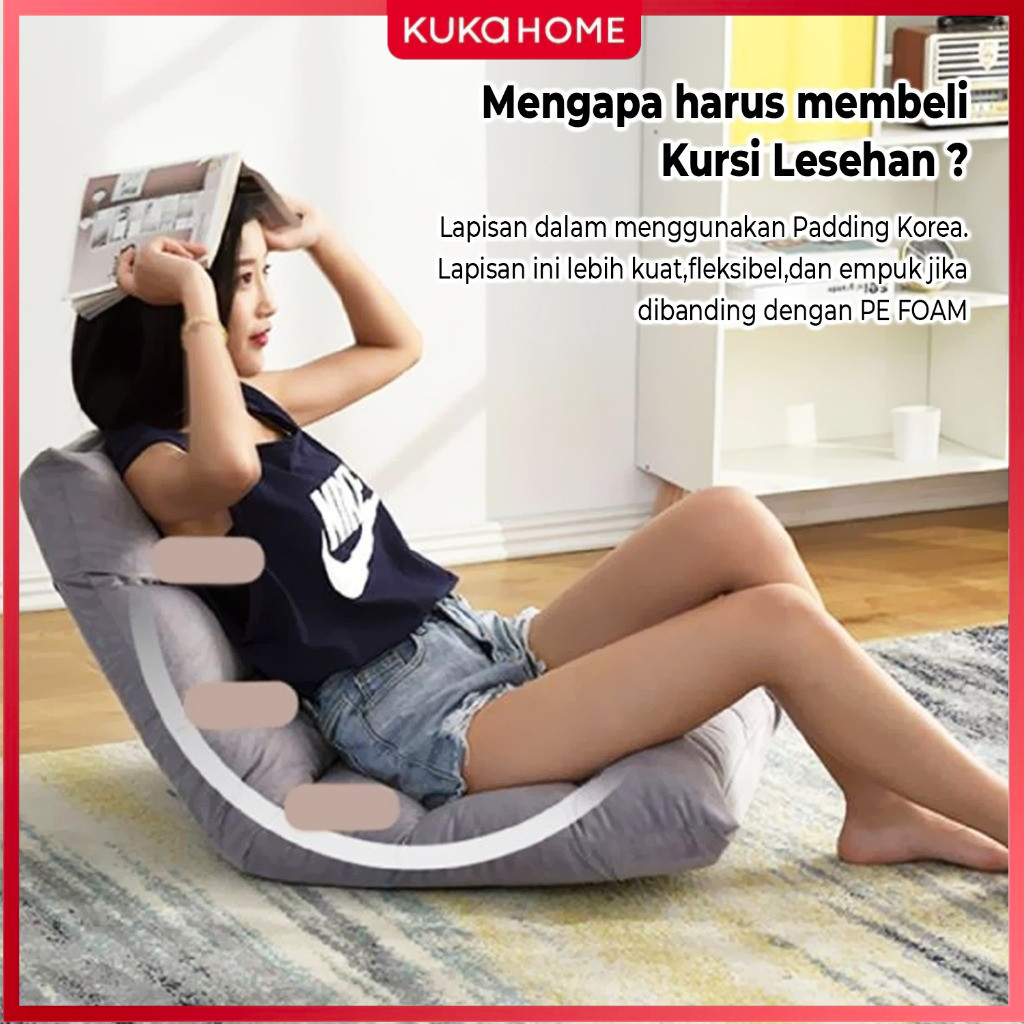 Jual KUKAHOME Sofa Lipat Lesehan Single Seat Kursi Lipat Sandaran Kursi Tatami Teras Minimalis ...
