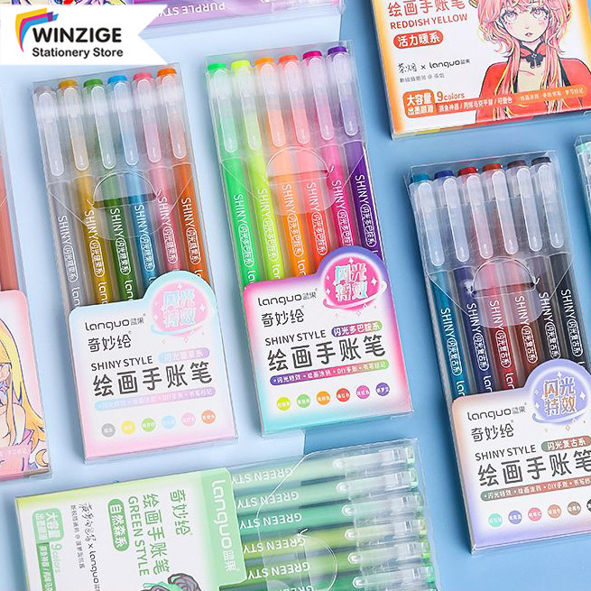 Jual Winzige colors highlight gel pen set glitter drawing pen pulpen ...
