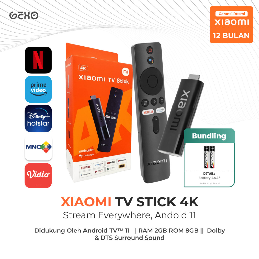 Jual Xiaomi Mi TV Stick 4K UHD Android TV Stick Android 11 Garansi ...
