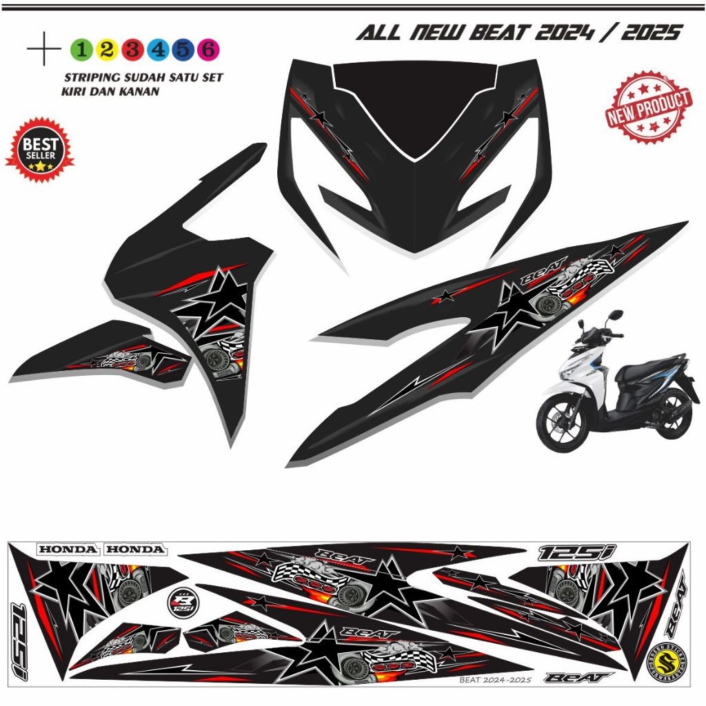 Jual STICKER STIKER BEAT STREET 2024 / 2025 VARIASI STRIPING BEAT ...