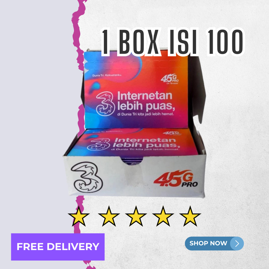 Jual PERDANA 1 BOX THREE TRI 3 TREE ISI 30 PCS | Shopee Indonesia