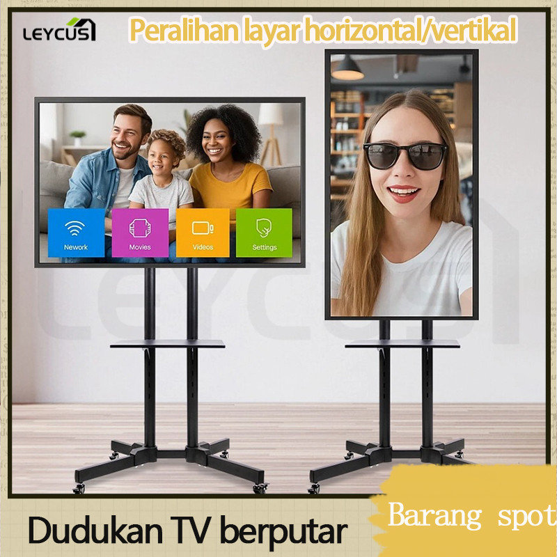 Jual LEYCUS Rotasi Bracket TV Standing 65/75 Inch Standing TV Display ...