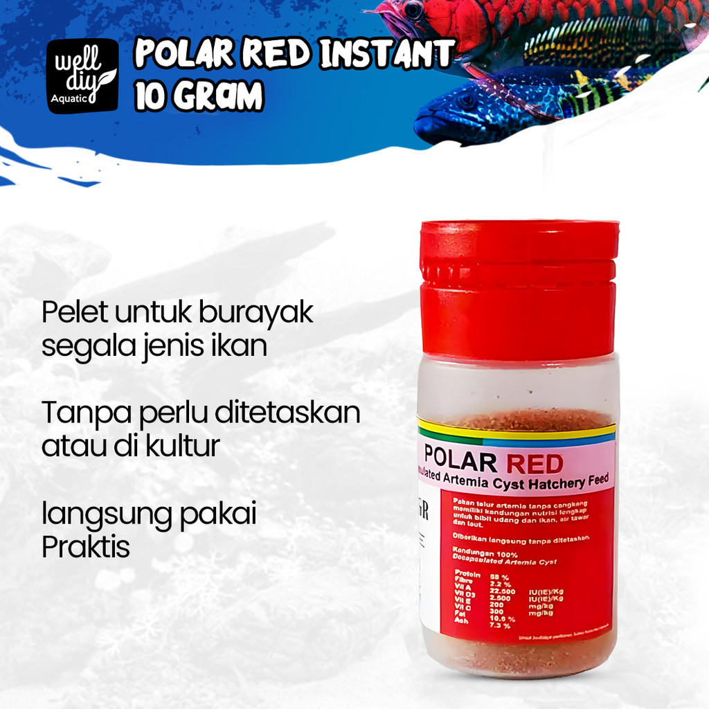 Jual Polar Red Artemia Pakan Anakan Ikan Burayak PolarRed - 10 Gram ...