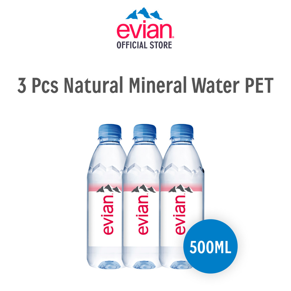 Jual Evian Natural Mineral Water PET 500ml [Isi 3 Pcs] | Shopee Indonesia