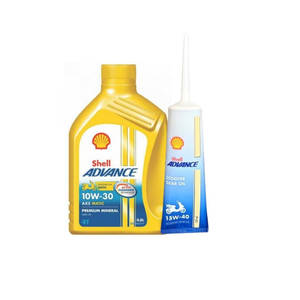 Jual Paket Oli Shell Advance AX5 Matic 10W-30 20W-40 0.8L+ Oli Shell ...