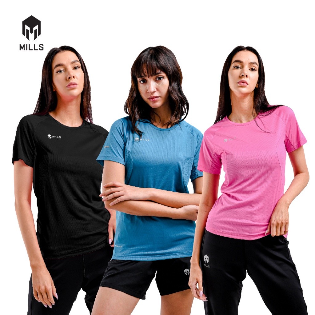 Jual MILLS Baju Olahraga Running Rise Running Tee Women 5006 | Shopee ...