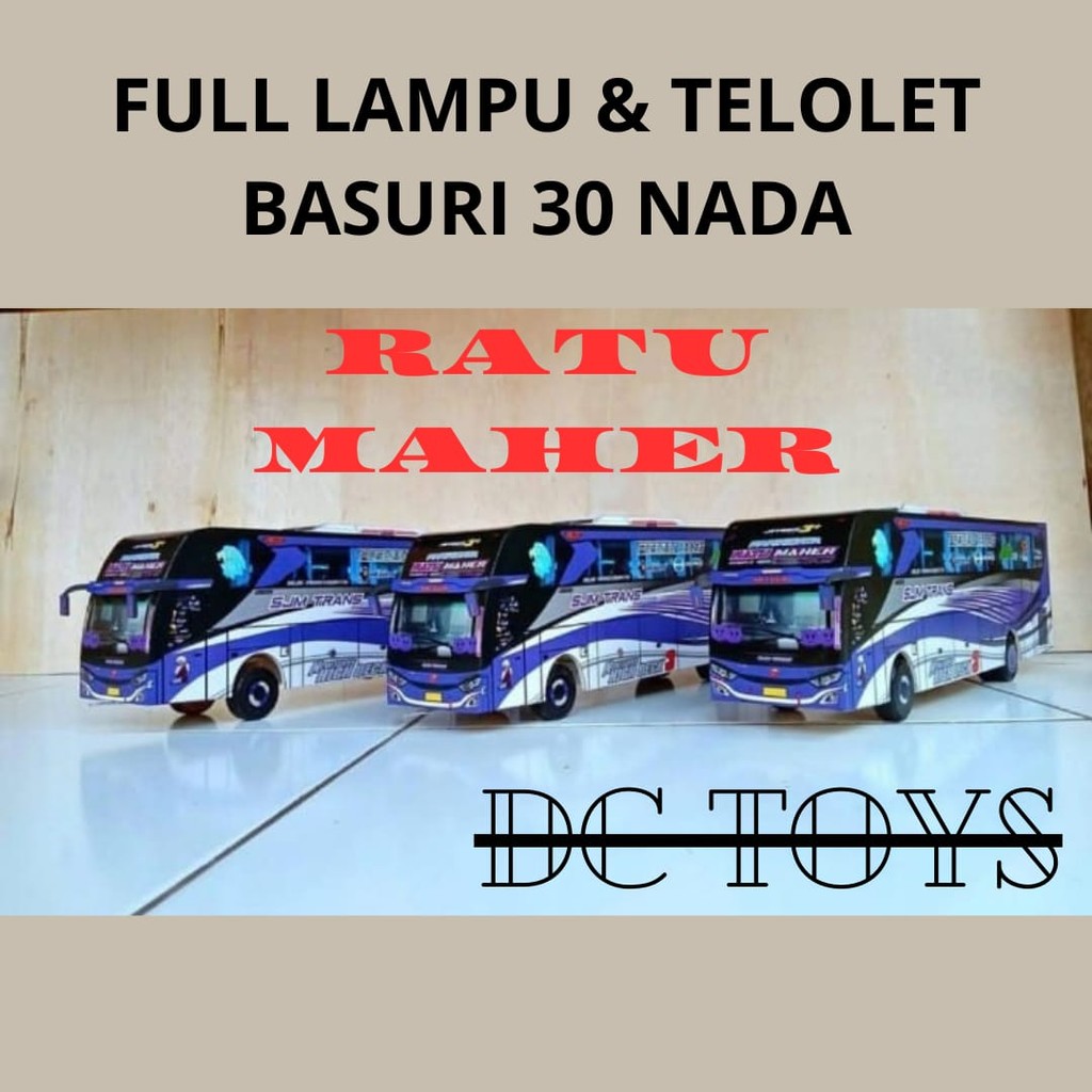 Jual MAINAN MINIATUR BUS TELOLET BASURI RATU MAHER SJM TRANS VIRAL ...