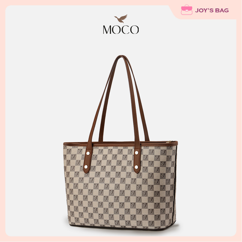 Jual 【Sophia Bag】MOCO Fashion Tas Totebag Wanita Besar dengan Resleting Kuliah Kerja Motif Kotak ...