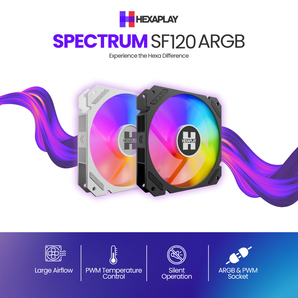Jual Fan Casing 12CM ARGB HEXAPLAY SPECTRUM | Socket PWM | Kipas Casing ...