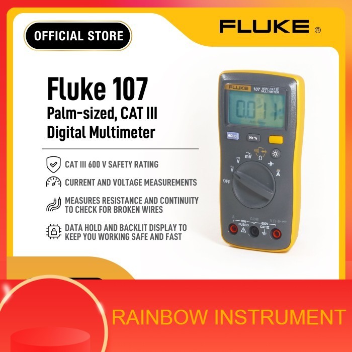 Jual FLUKE 107 Palm-sized Digital Multimeter CAT III 600V | Shopee ...
