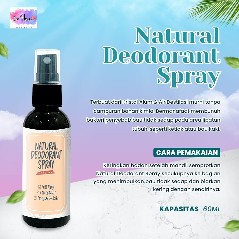 Jual (60ml) Deo Spray TAWAS Spray Non Alkohol Natural | Shopee Indonesia