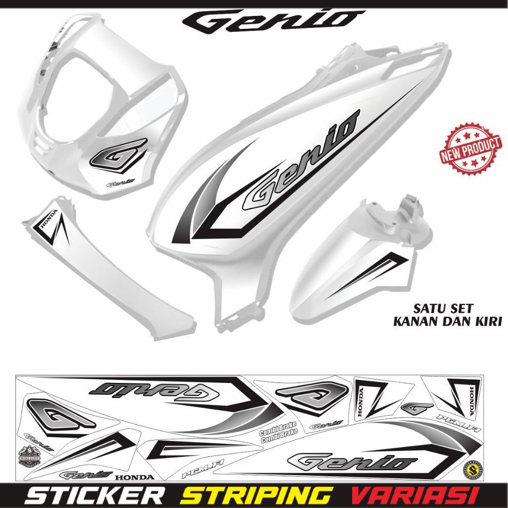 Jual STIKER MOTOR VARIASI STRIPING STIKER LIS HONDA NEW GENIO STIKER ...
