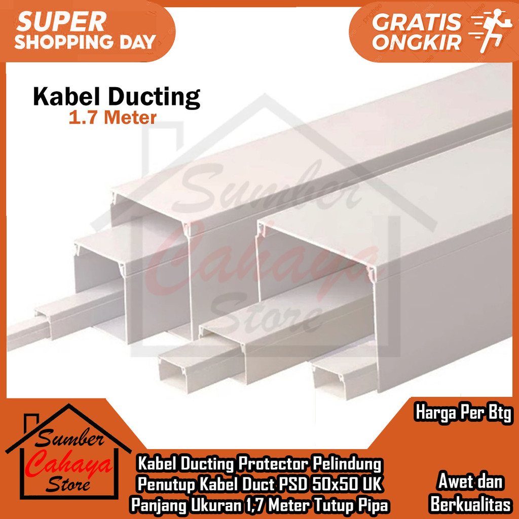 Jual Kabel Ducting Protector Pelindung Penutup Kable Duct Psd 50x50 Uk ...