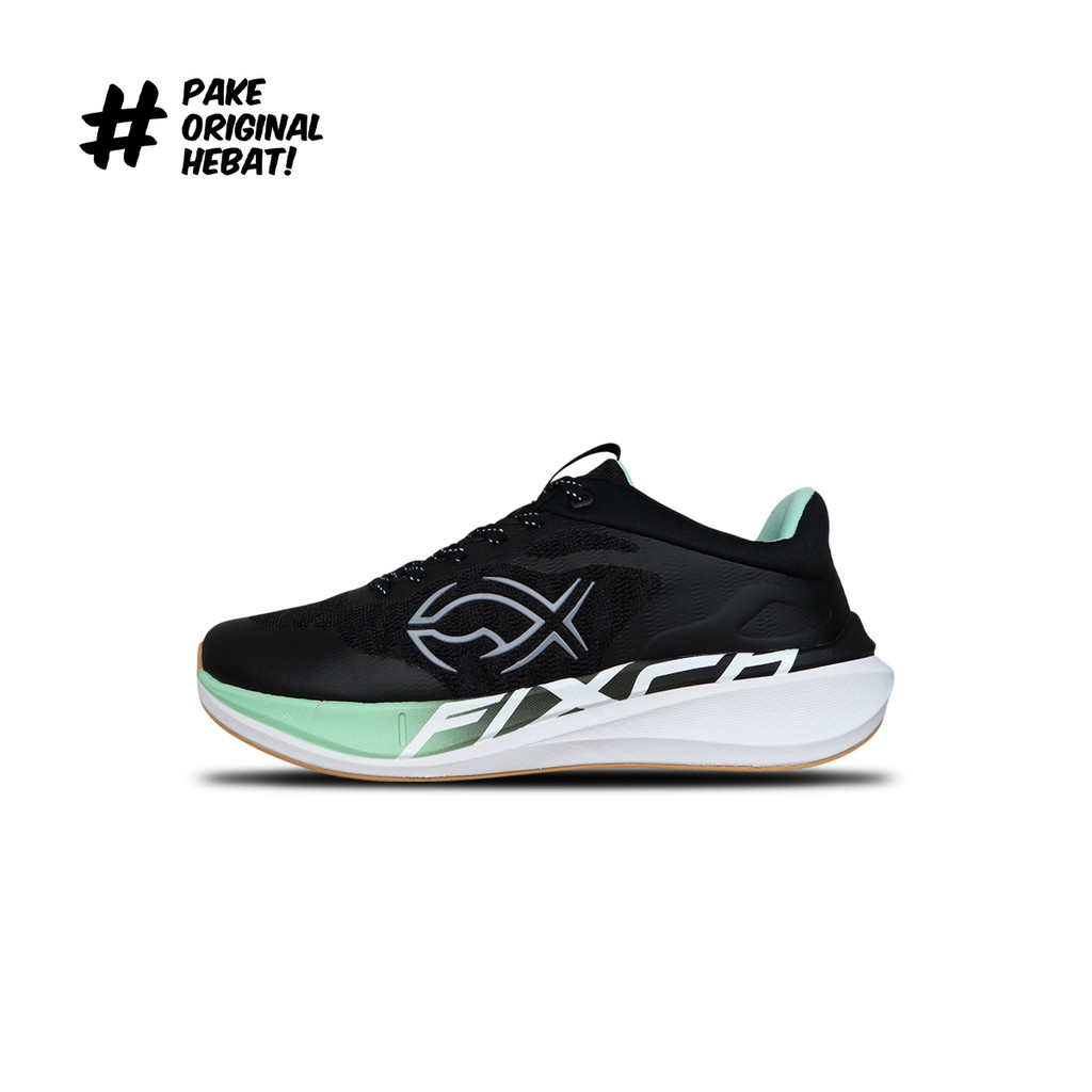 Jual Fixch Sepatu Running Breeze - Black/Green/Gum | Shopee Indonesia
