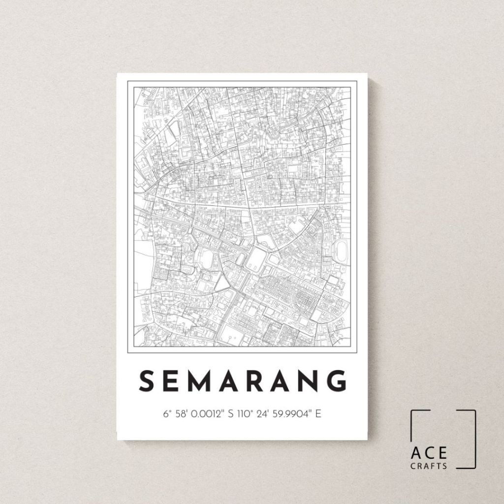 Jual Semarang Indonesia City Map hiasan dinding ruangan custom city map ...