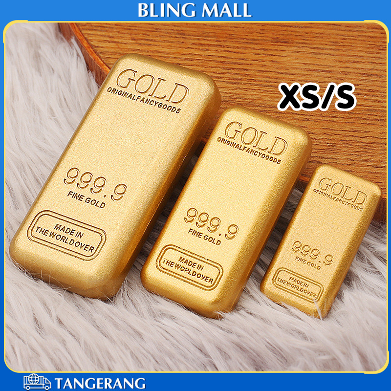 Jual 2*3.9CM/2.8*5.7CM Emas Batangan Palsu Kecil Bahan Paduan Untuk ...
