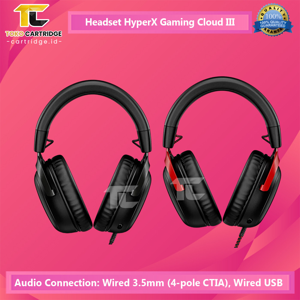 Jual Headset Gaming HyperX Cloud III Wired Cloud 3 Noise Cancelling Spatial Audio Black Red ...