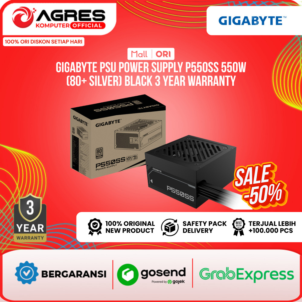 Jual GIGABYTE PSU POWER SUPPLY P550SS 550W (80+ SILVER) BLACK 3Y ...
