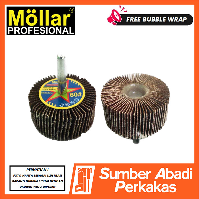 Jual MOLLAR Fan Grinder Amplas Flap Wheel Kipas 20 x 25 x 6 mm Grade ...