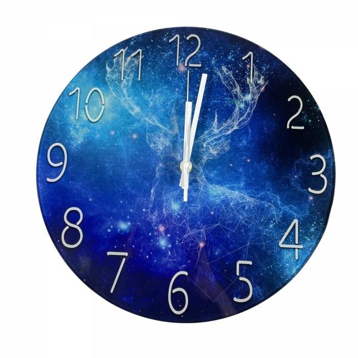 Jual Jam Dinding Bulat 30cm Desain Langit Berbintang Kaca Quartz Silent ...