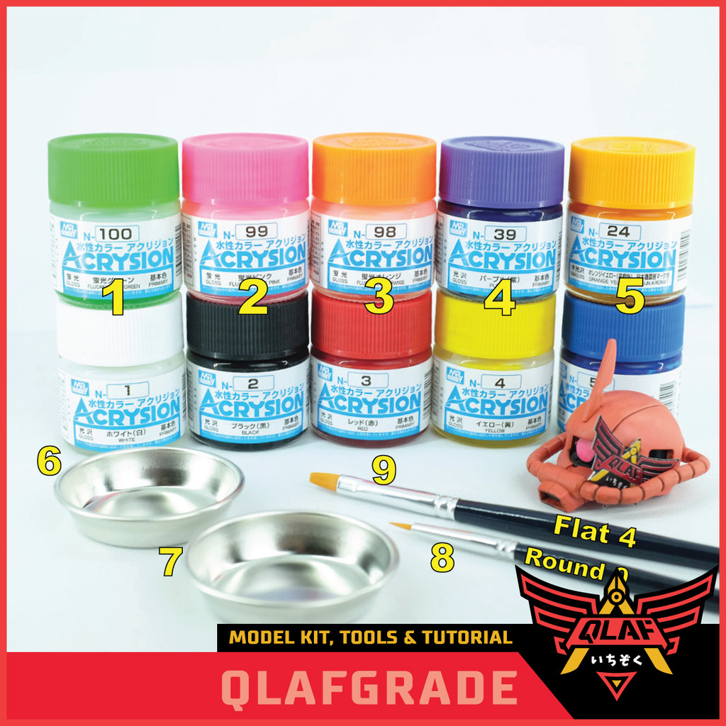 Jual PAKET CAT MR ACRYSION - Basic for beginner Model Kit Gundam paint cat | Shopee Indonesia