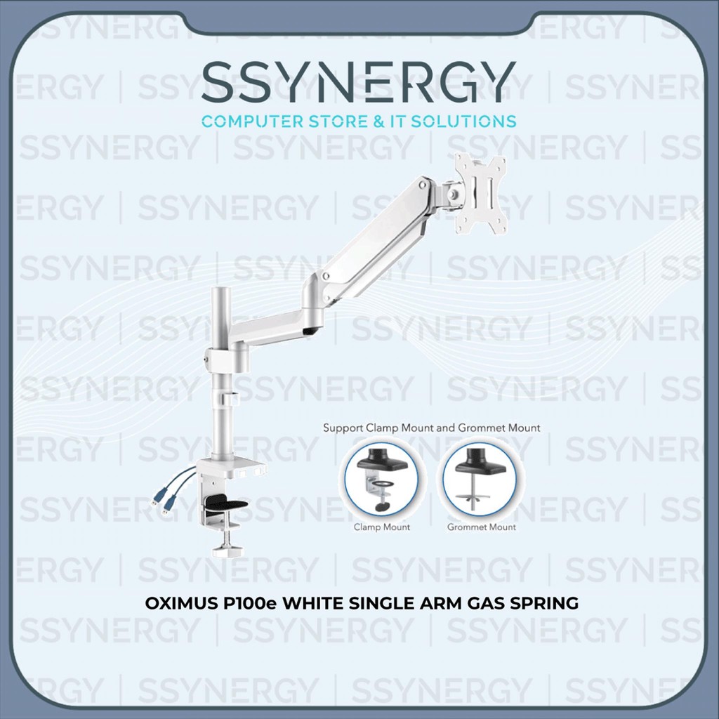 Jual BRACKET MONITOR DESKMOUNT SPRING OXIMUS P100e TILT SWIVEL WHITE ...