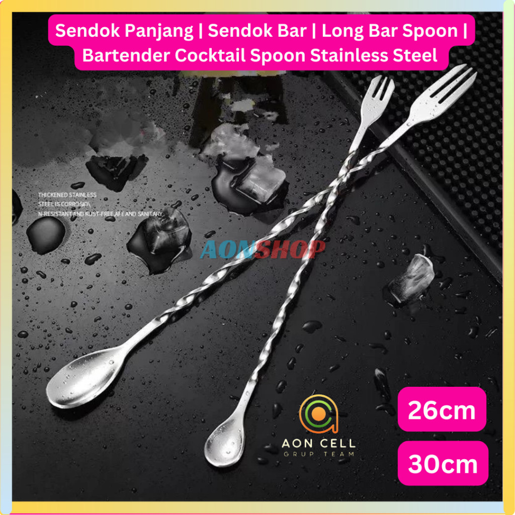 Jual [AS] Sendok Panjang | Sendok Bar | Long Bar Spoon | Bartender ...