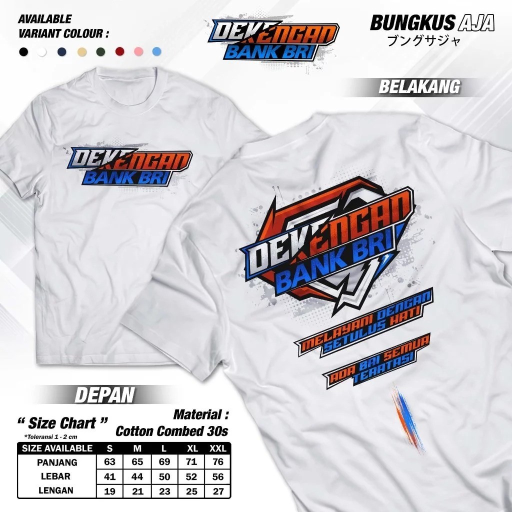 Jual Kaos Dekengan BRI Melayani Dengan Setulus Hati Baju Distro Viral Dekengan Pusat Cotton ...