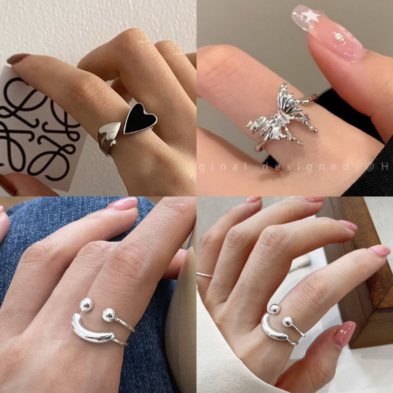 Jual Ringo Stuff - Ring Cincin Motif Hati Kupu-kupu Smile Smiley Warna ...
