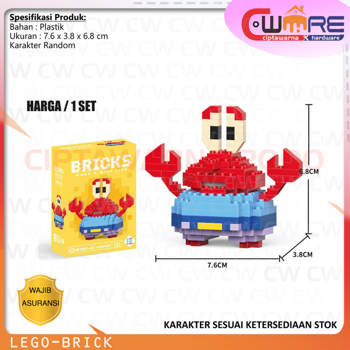 Jual Mini Brick Bricks Nano Block Model Karakter Kartun Mainan Anak ...