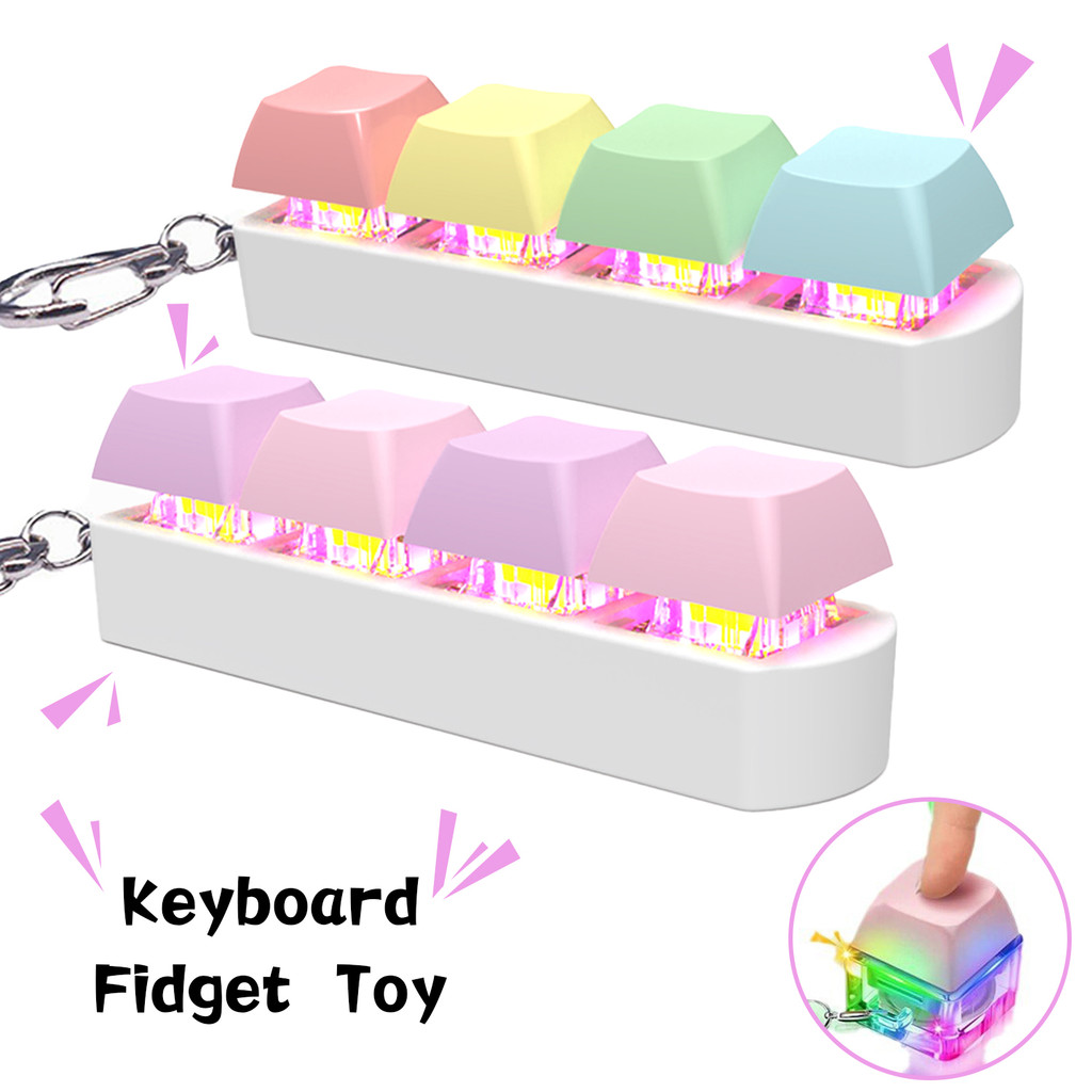 Jual LED Keyboard Key Toy Stress Relief DIY Fidget Button Keycap Fidget ...