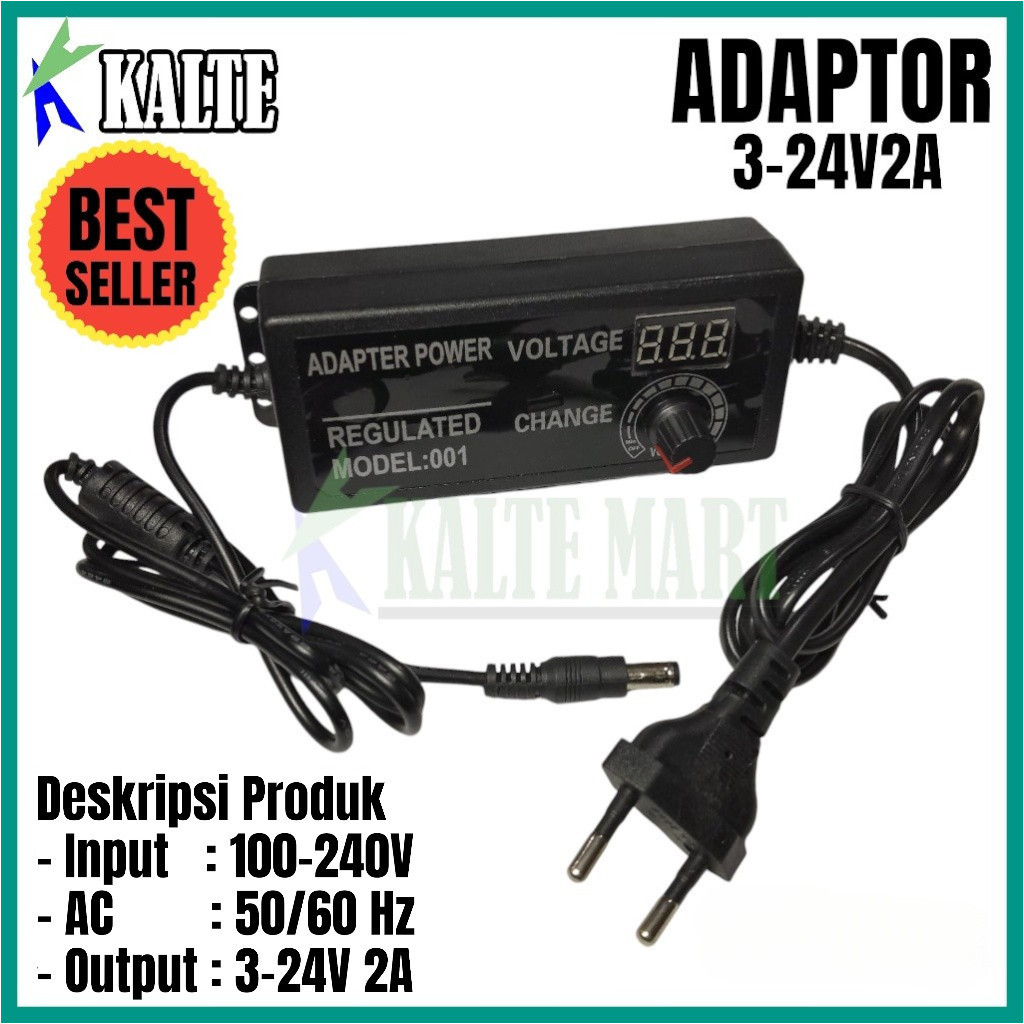 Jual Adjustable Power Adaptor Dimmer 3-24V 2A Adapter Dimmer DC 3 - 24V 2A Universal | Shopee ...