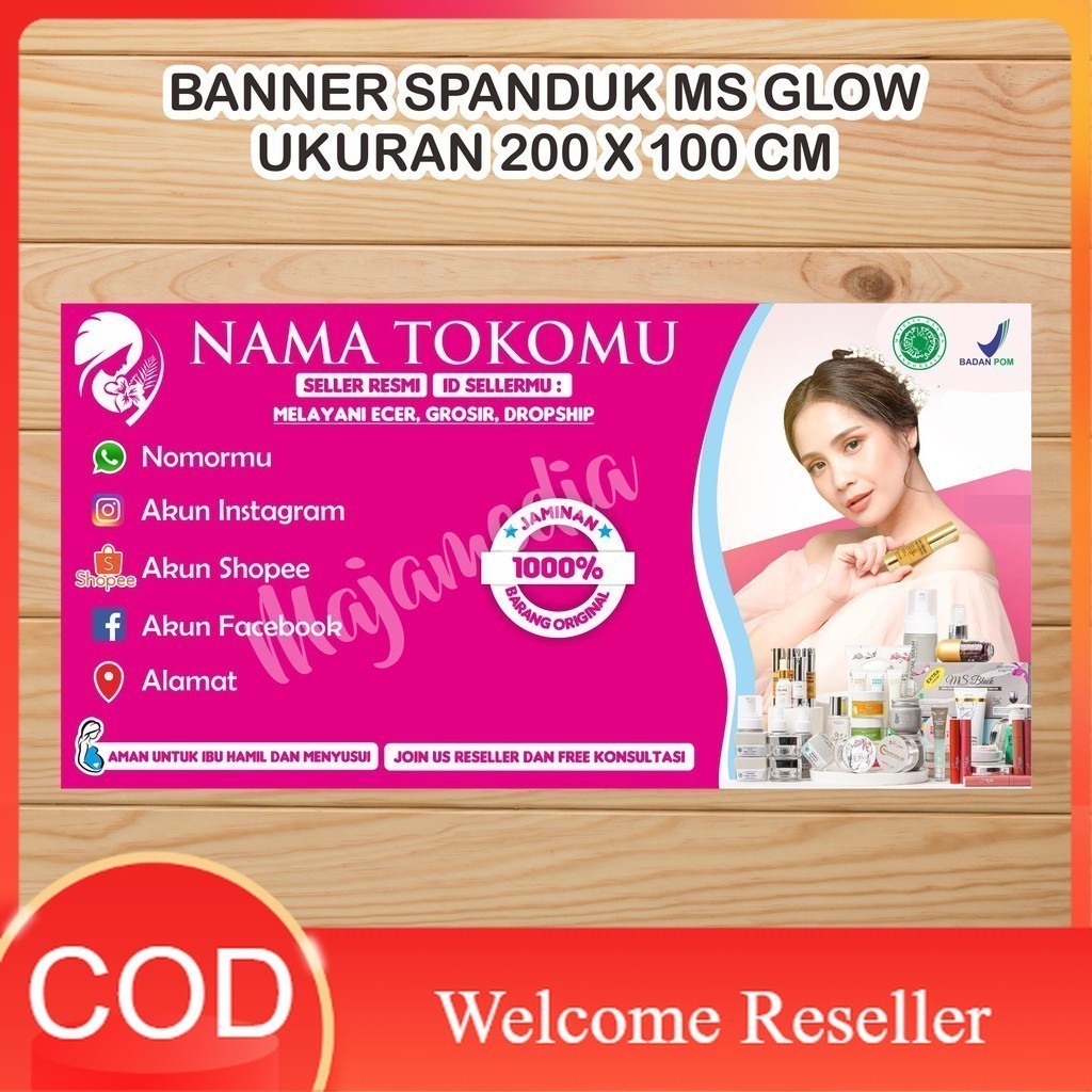 Jual Cetak Kilat - JDM PROJECT - BANNER SPANDUK MSGLOW UKURAN 2 X 1 ...