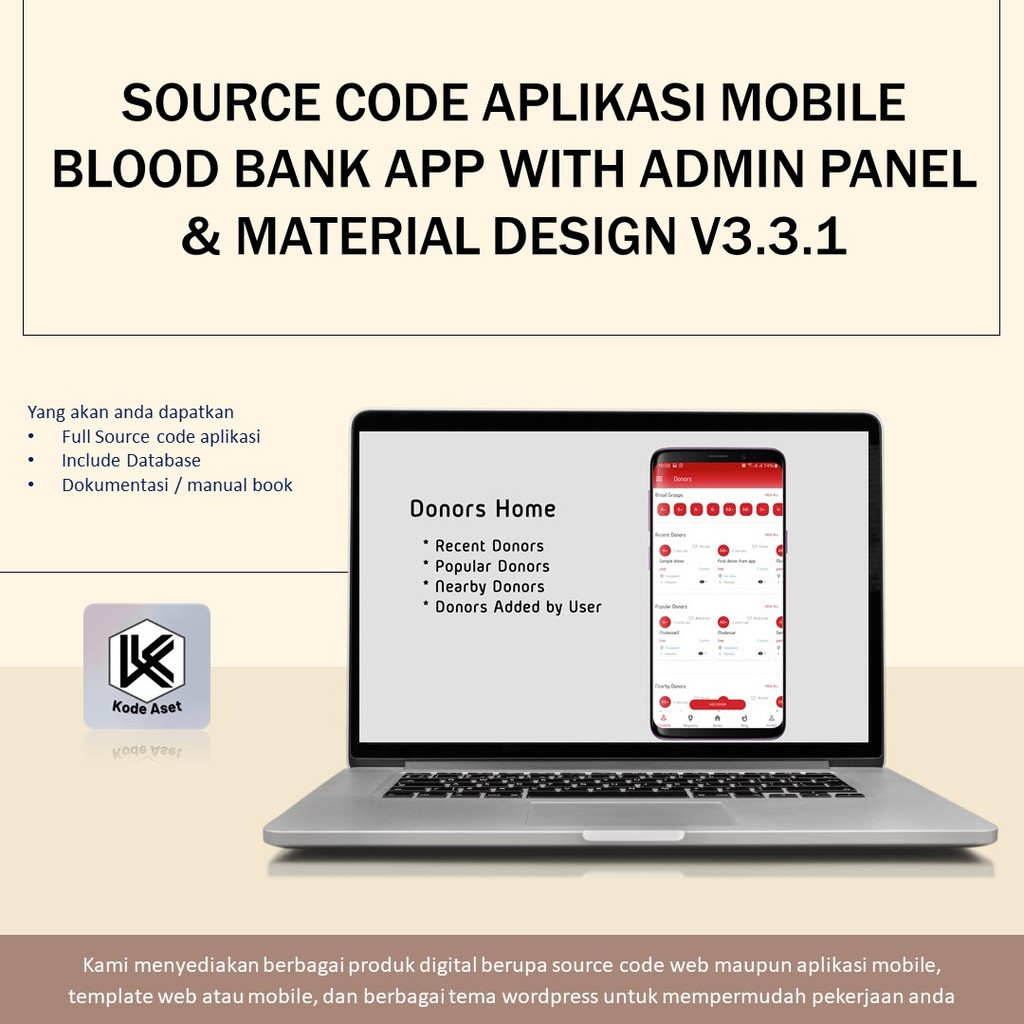 Jual SOURCE CODE APLIKASI MOBILE BLOOD BANK APP WITH ADMIN PANEL & MATERIAL DESIGN V3.3.1 ...