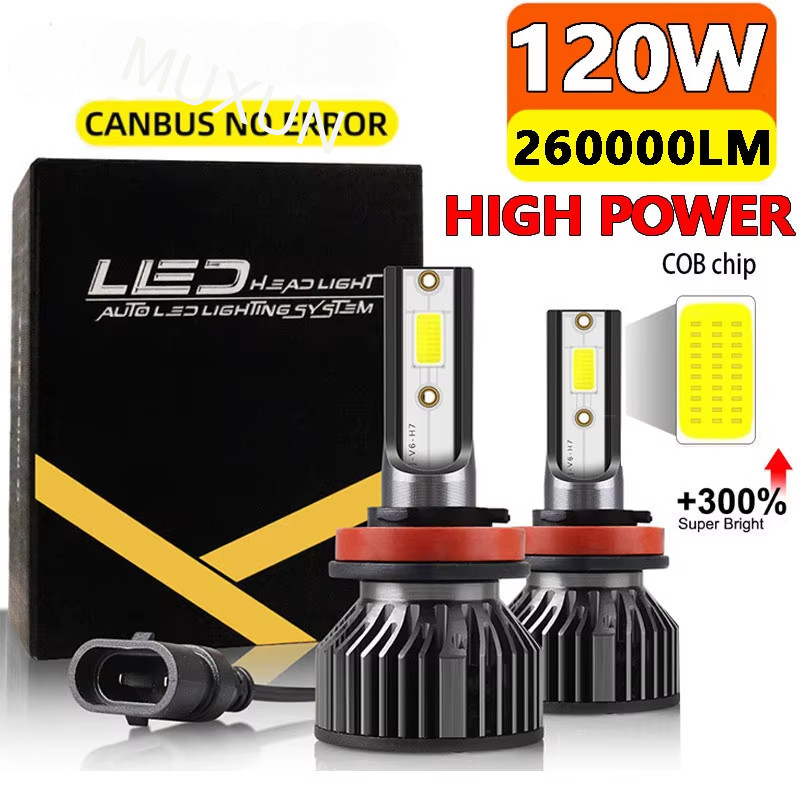 Jual 2PCS Bohlam Lampu Depan LED Mobil H4 H11 100W/Pasang 15000LM 6000k ...
