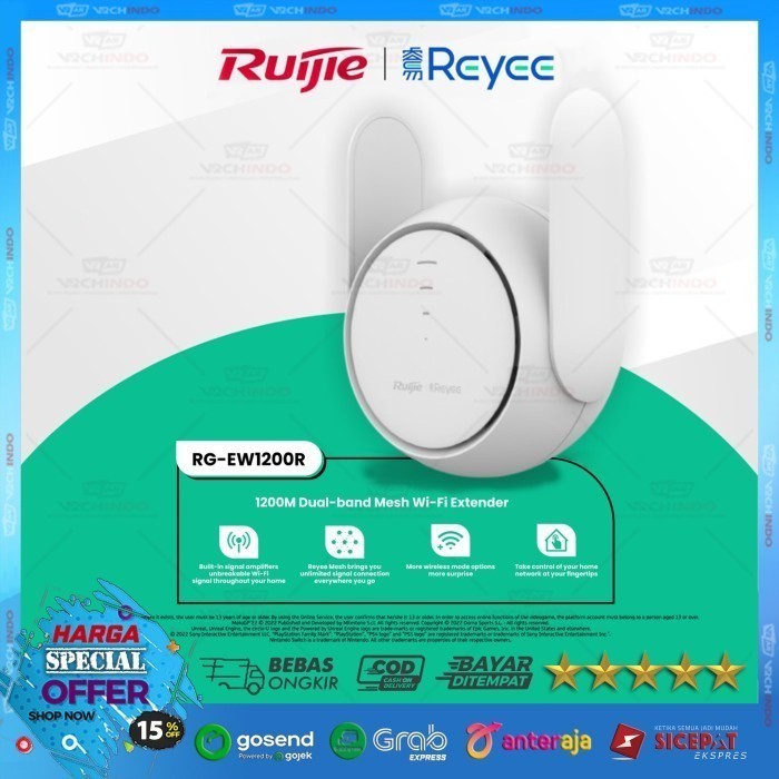 Jual Reyee Ruijie RG-EW1200R 1200M | Dual-band Mesh Wi-fi Extender ...
